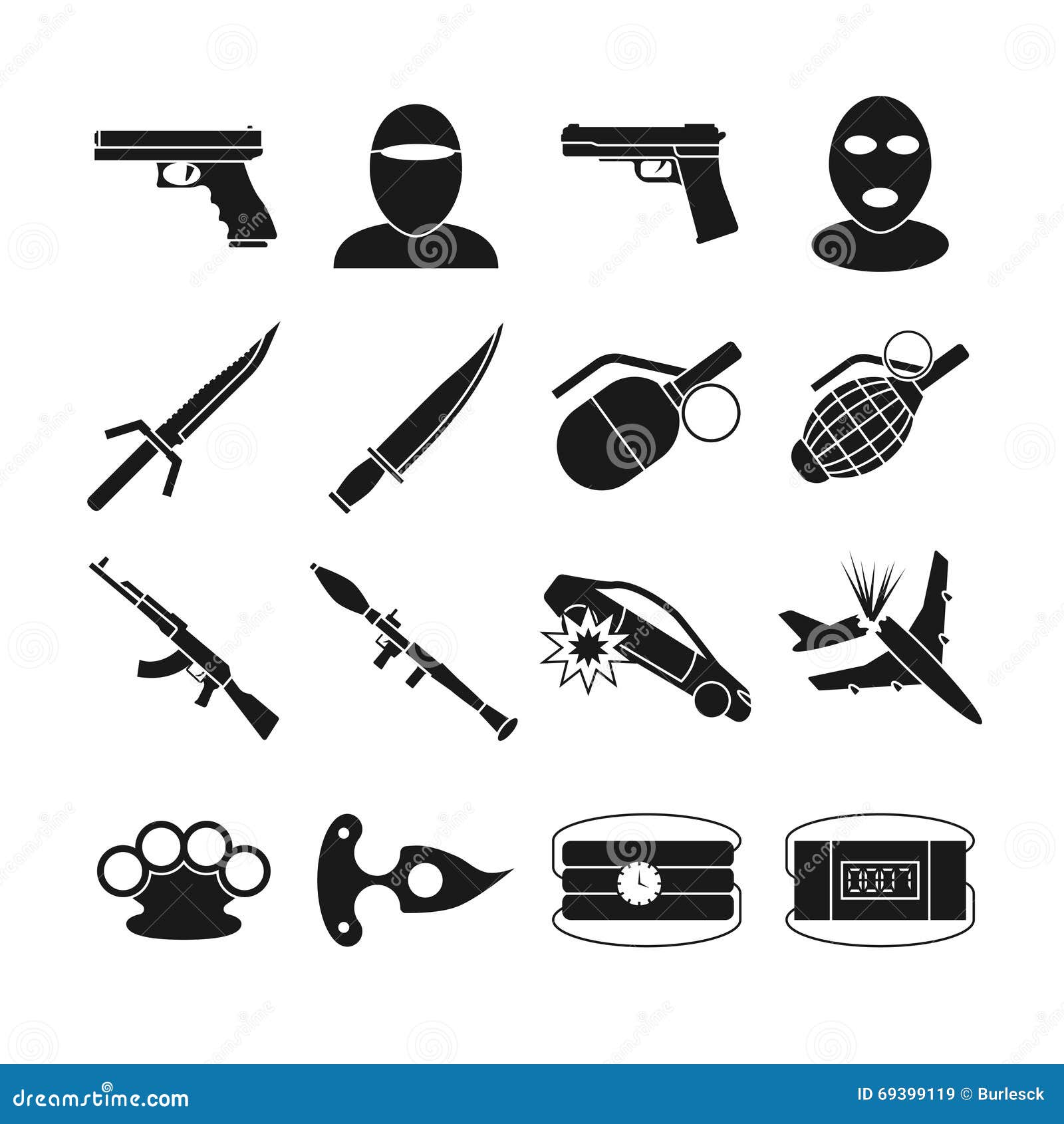 Terrorism vector icons stock vector. Illustration of creative - 69399119