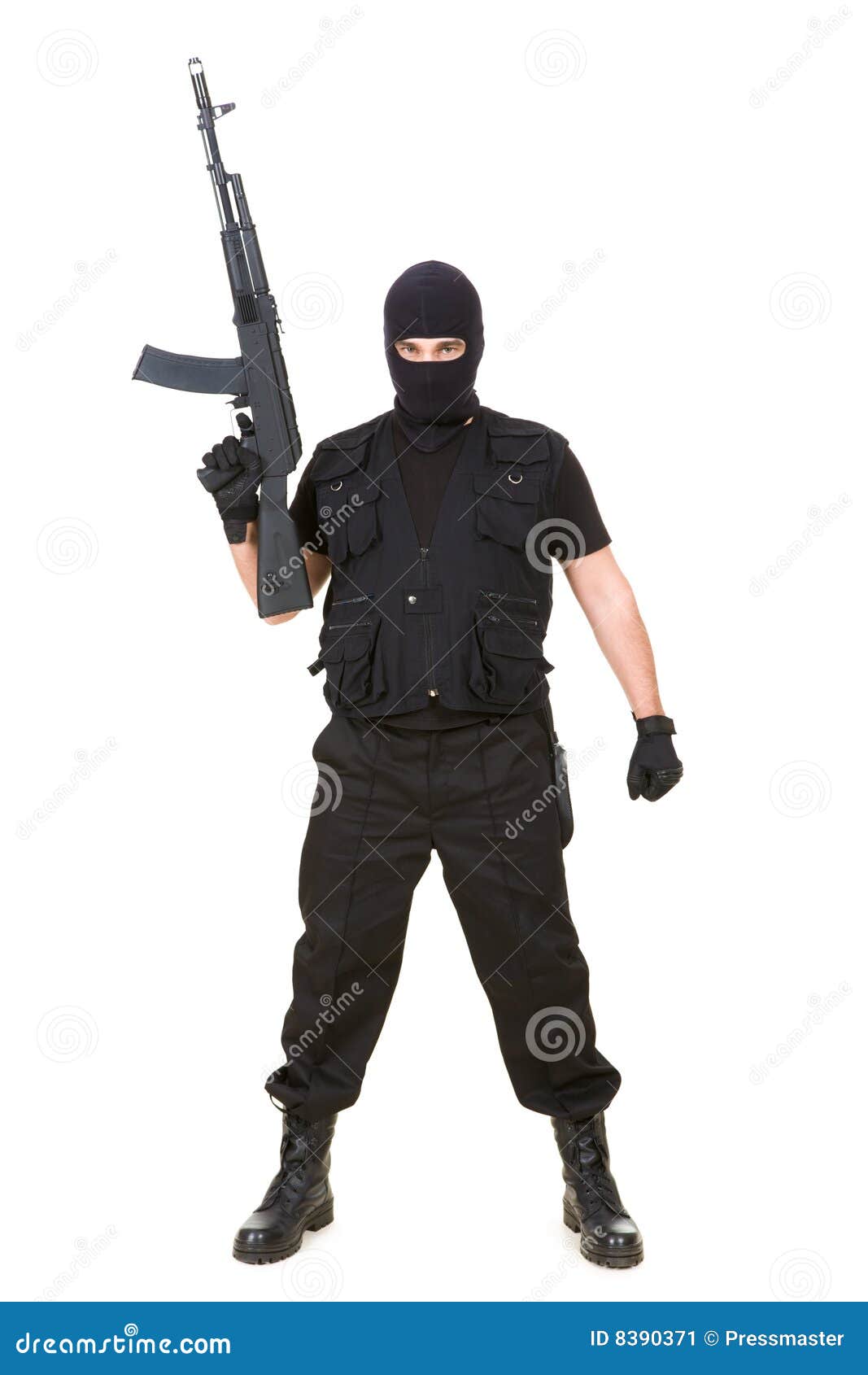Terrorist stock image. Image of firearm, isolated, dangerous - 8390371