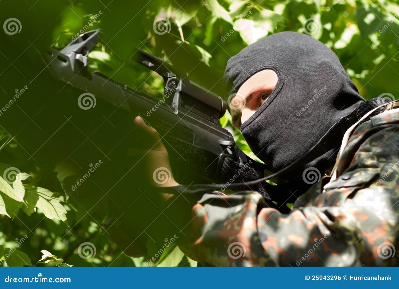 Terrorist in Black Mask with a Gun Stock Photo - Image of forces ...