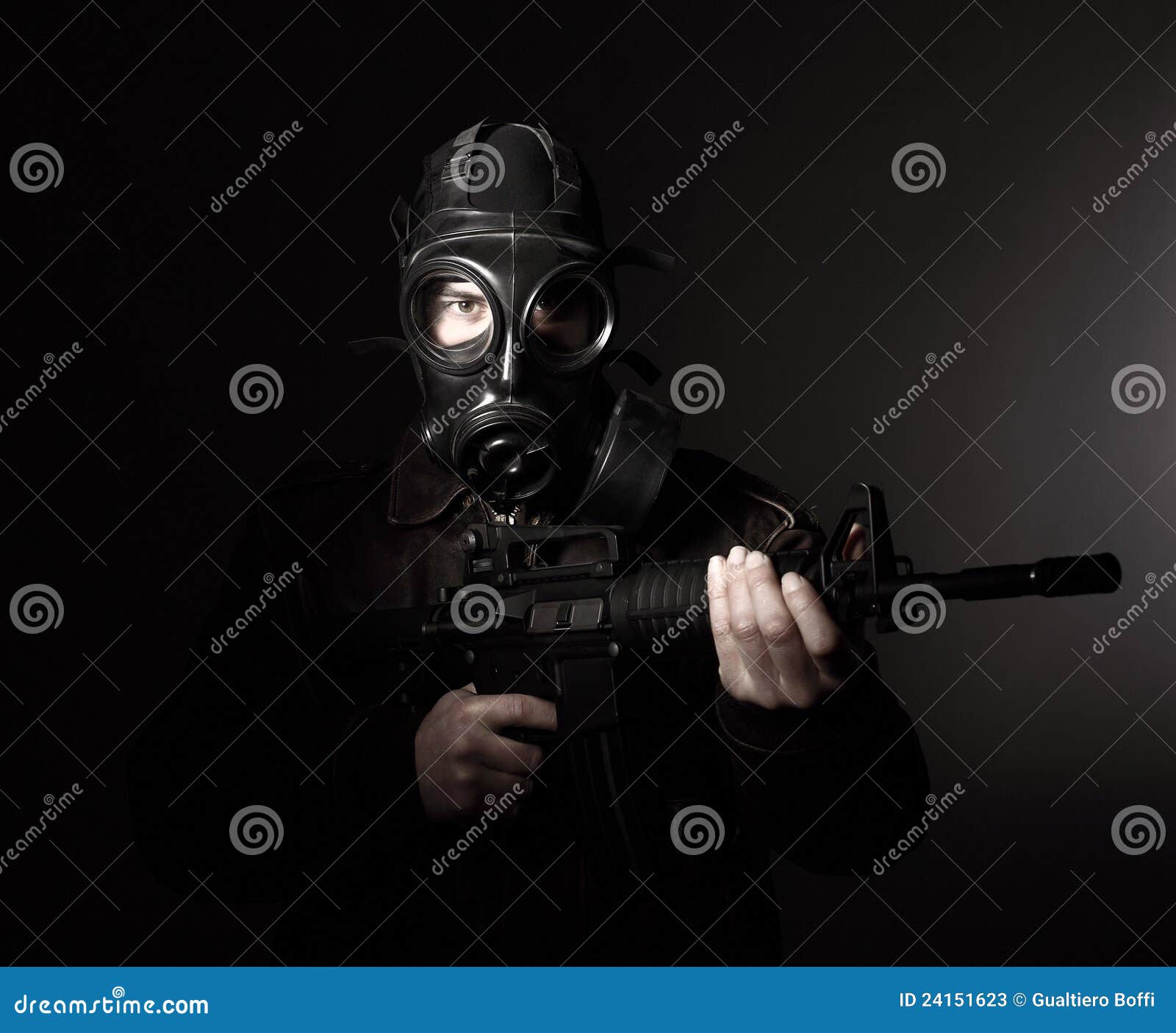 Terrorist with gas mask stock image. Image of mask, killer - 24151623