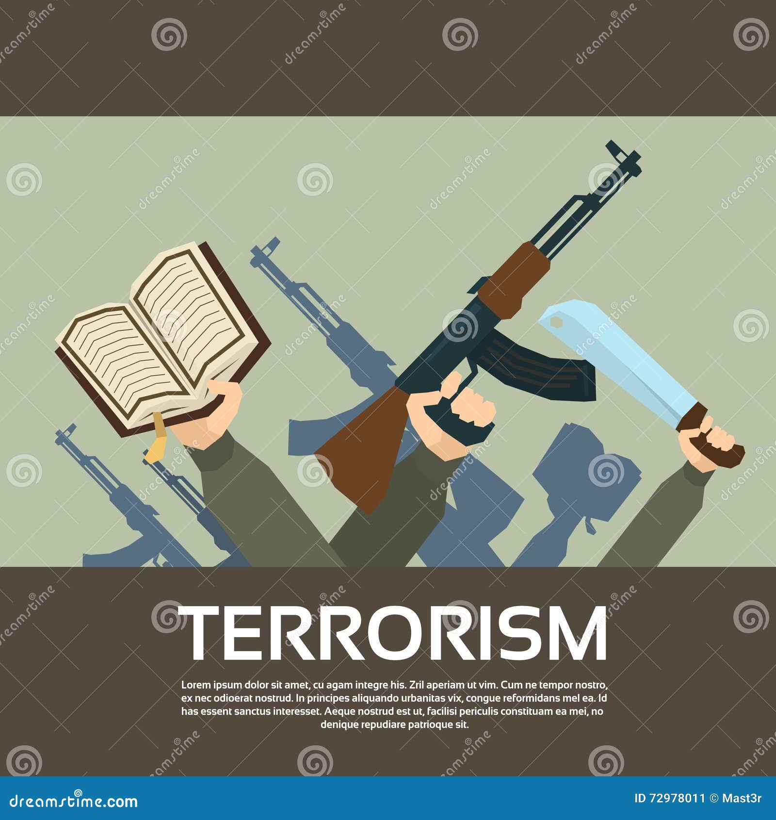 Terrorist Group Hands Holding Guns Terrorism Stock Vector ...
