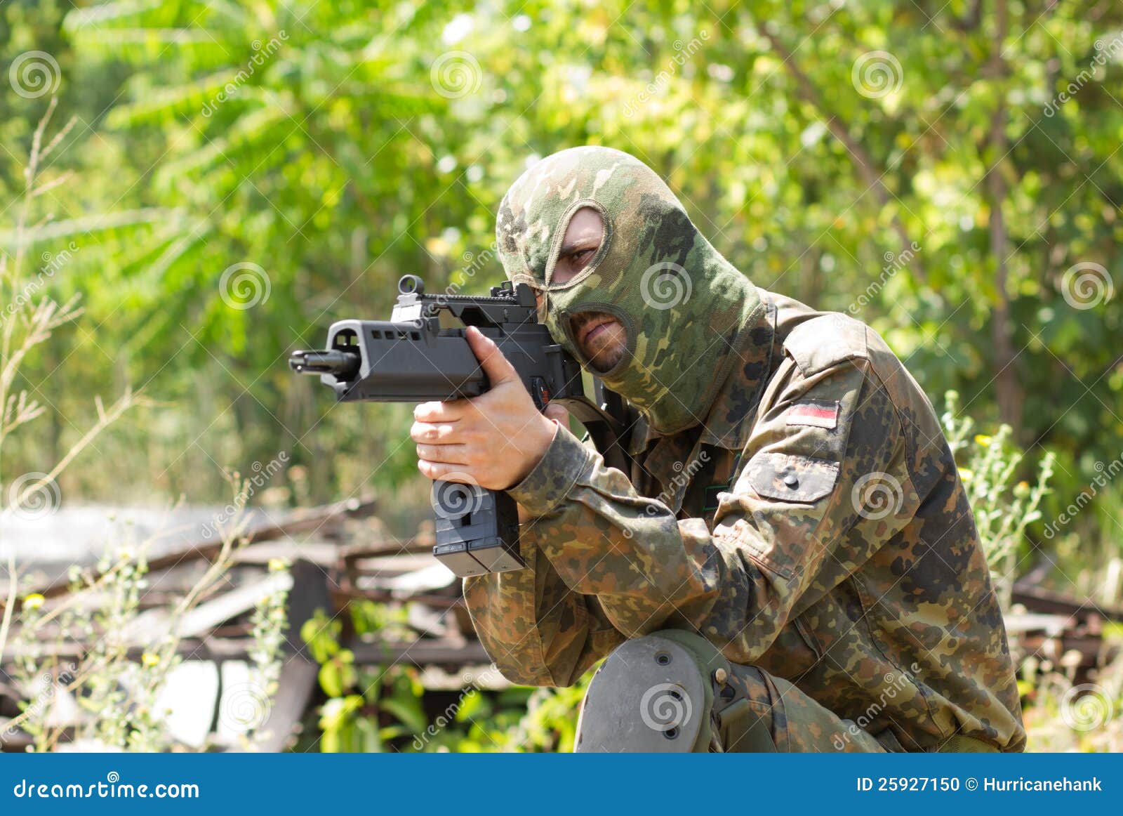 Terrorist with a Gun Outdoors Stock Photo - Image of bright, mariupol ...