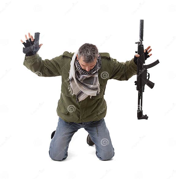 Terrorist with hands up stock image. Image of hate, crime - 17943087