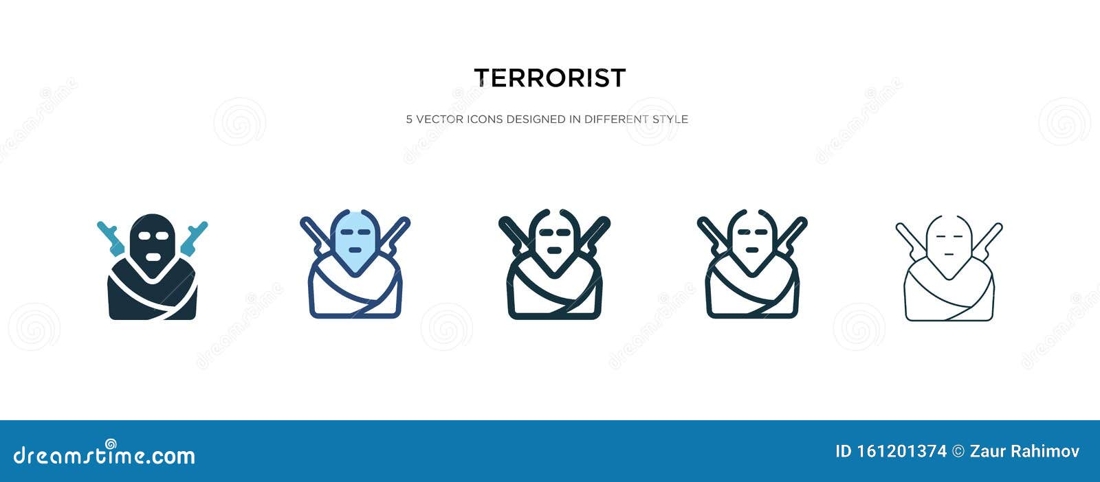 Terrorist Icon in Different Style Vector Illustration. Two Colored and ...
