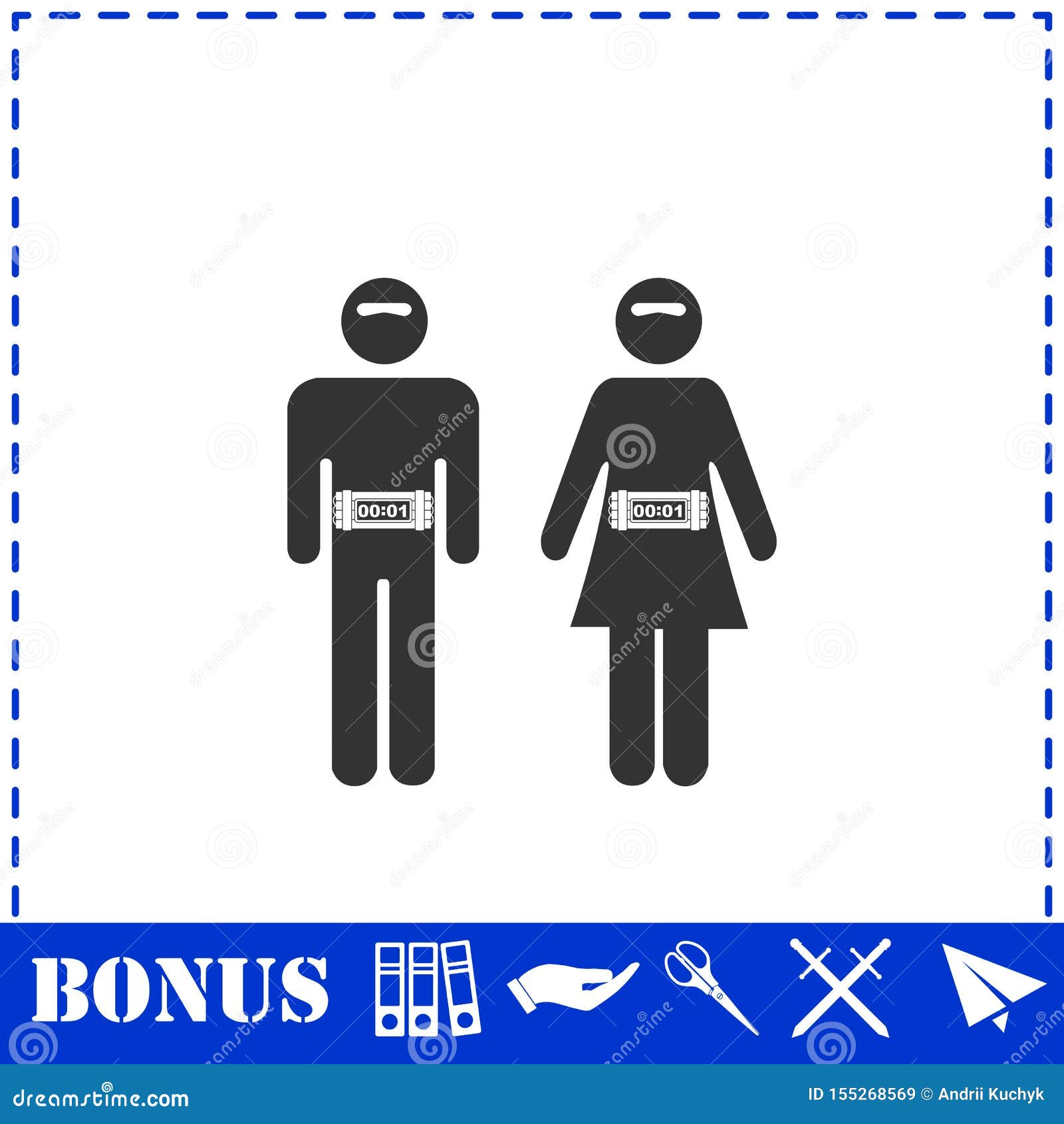 Terrorist icon flat stock vector. Illustration of evil - 155268569