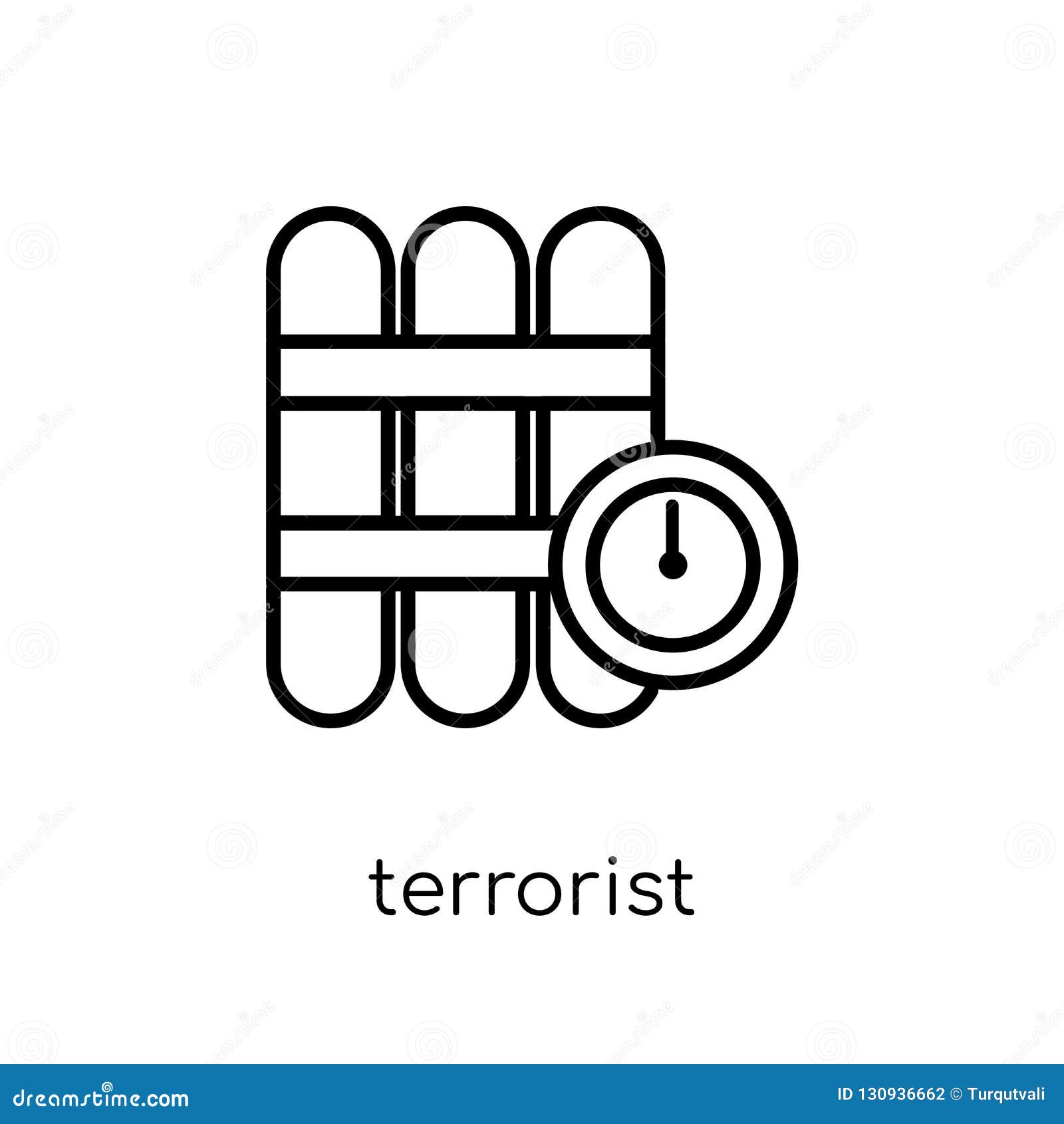 Terrorist Icon. Trendy Modern Flat Linear Vector Terrorist Icon Stock ...