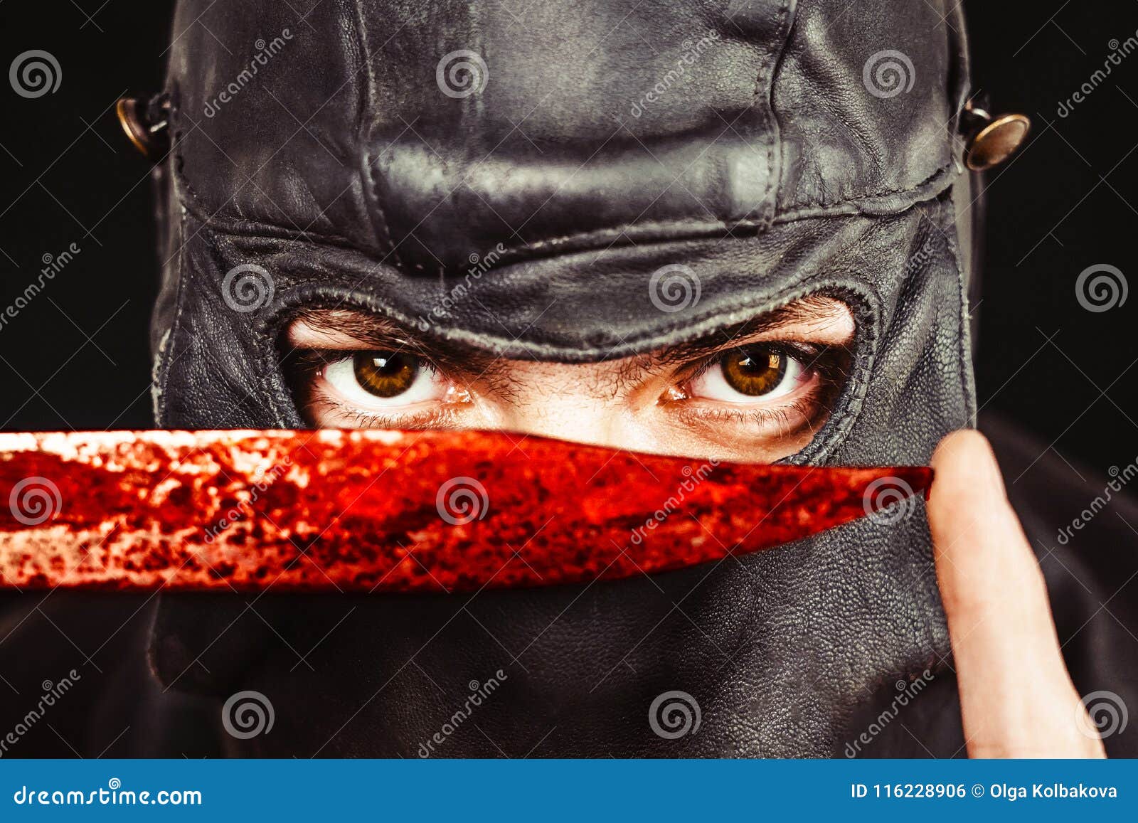Terrorist in the mask stock photo. Image of face, crime - 116228906