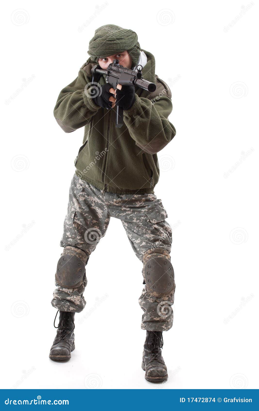 Terrorist with rifle stock photo. Image of protection - 17472874