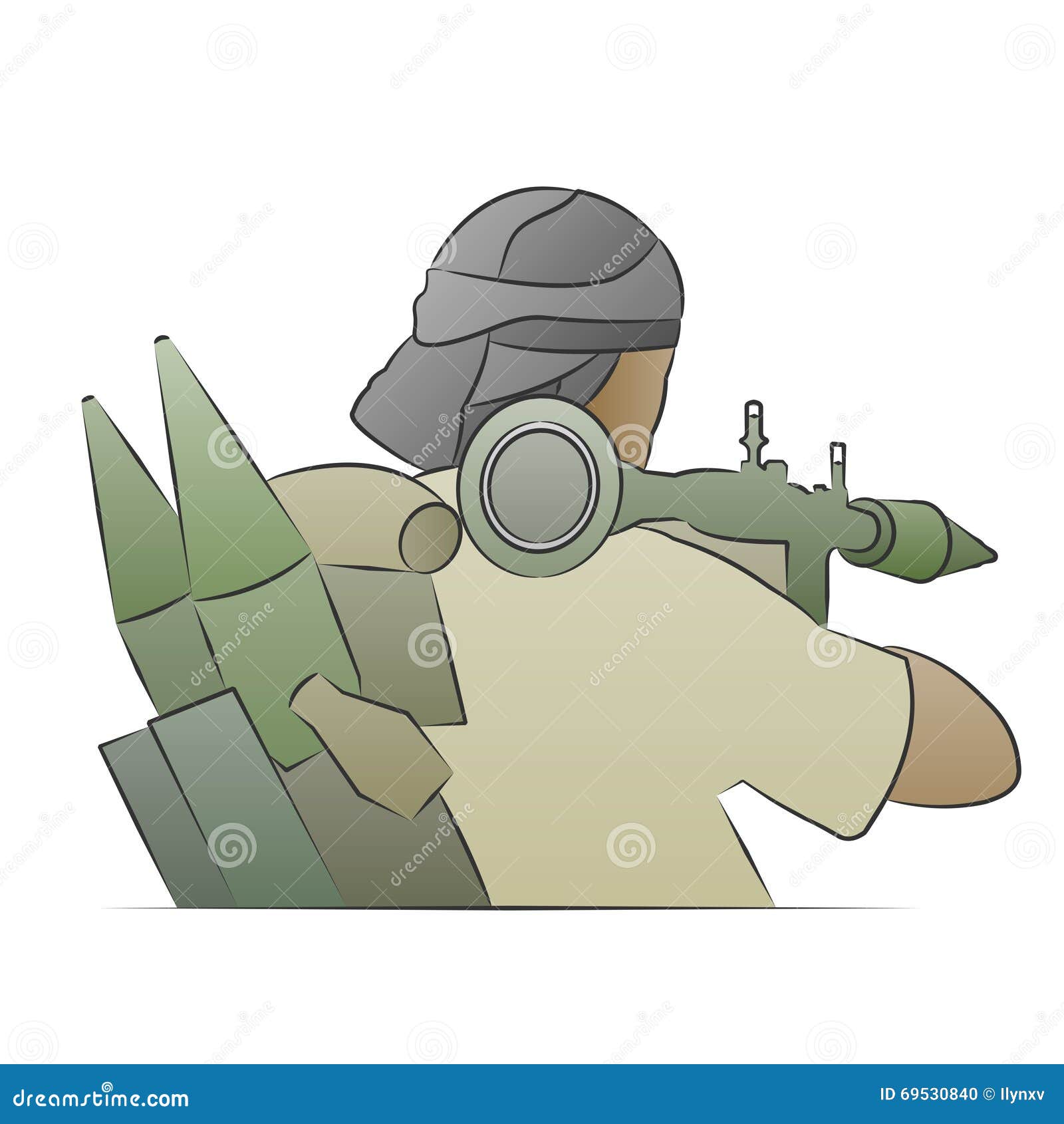 Terrorist With Grenade Launcher Cartoon Vector | CartoonDealer.com ...