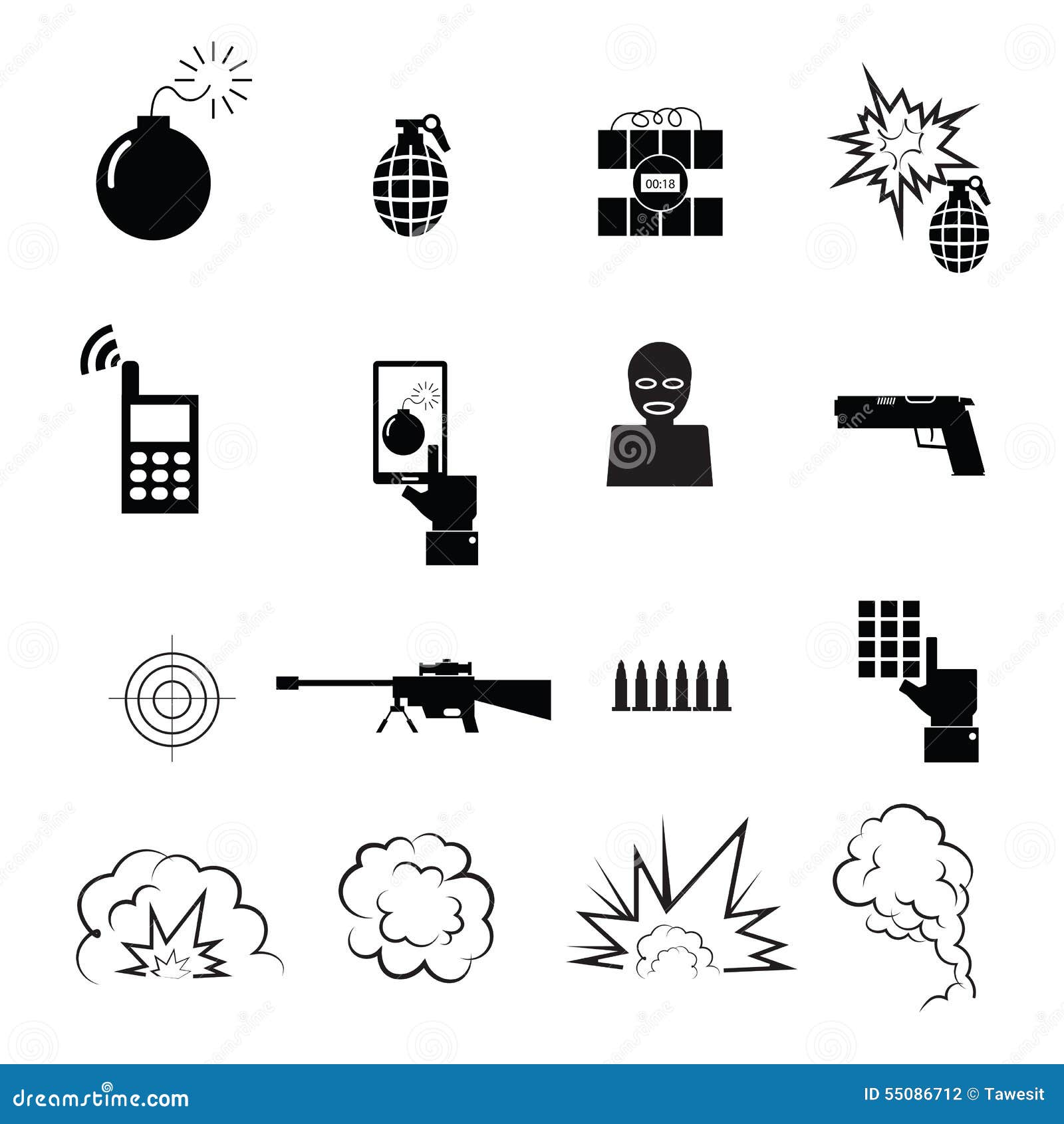 Terrorist With Knife Cartoon Vector | CartoonDealer.com #68914919