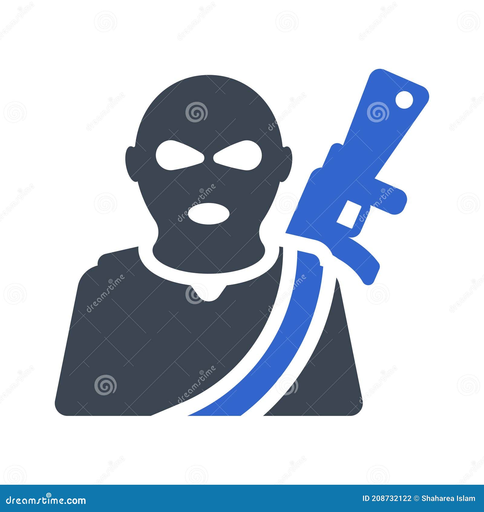Terrorist terrorism icon stock vector. Illustration of icon - 208732122