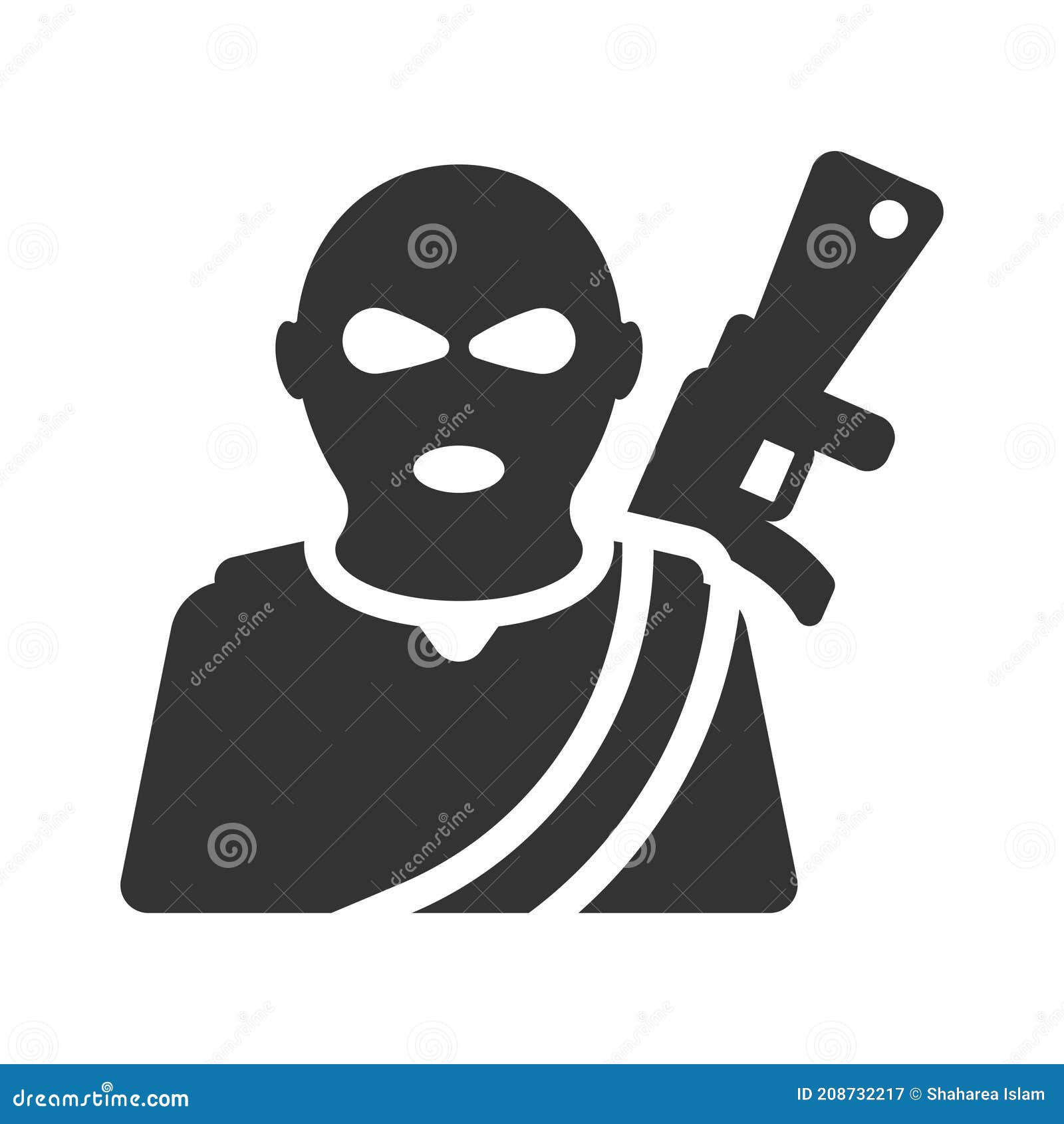 Terrorist terrorism icon stock vector. Illustration of icon - 208732217