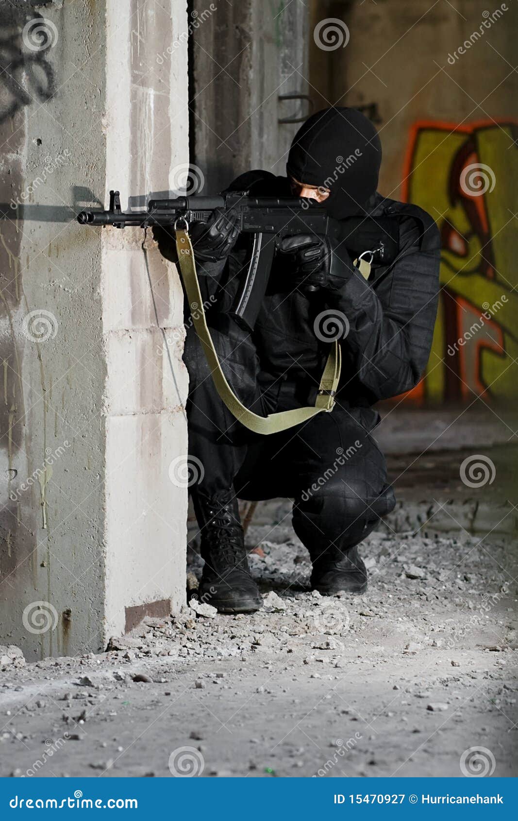 Terrorist in Uniform with AK-47 Rifle Stock Image - Image of europe ...
