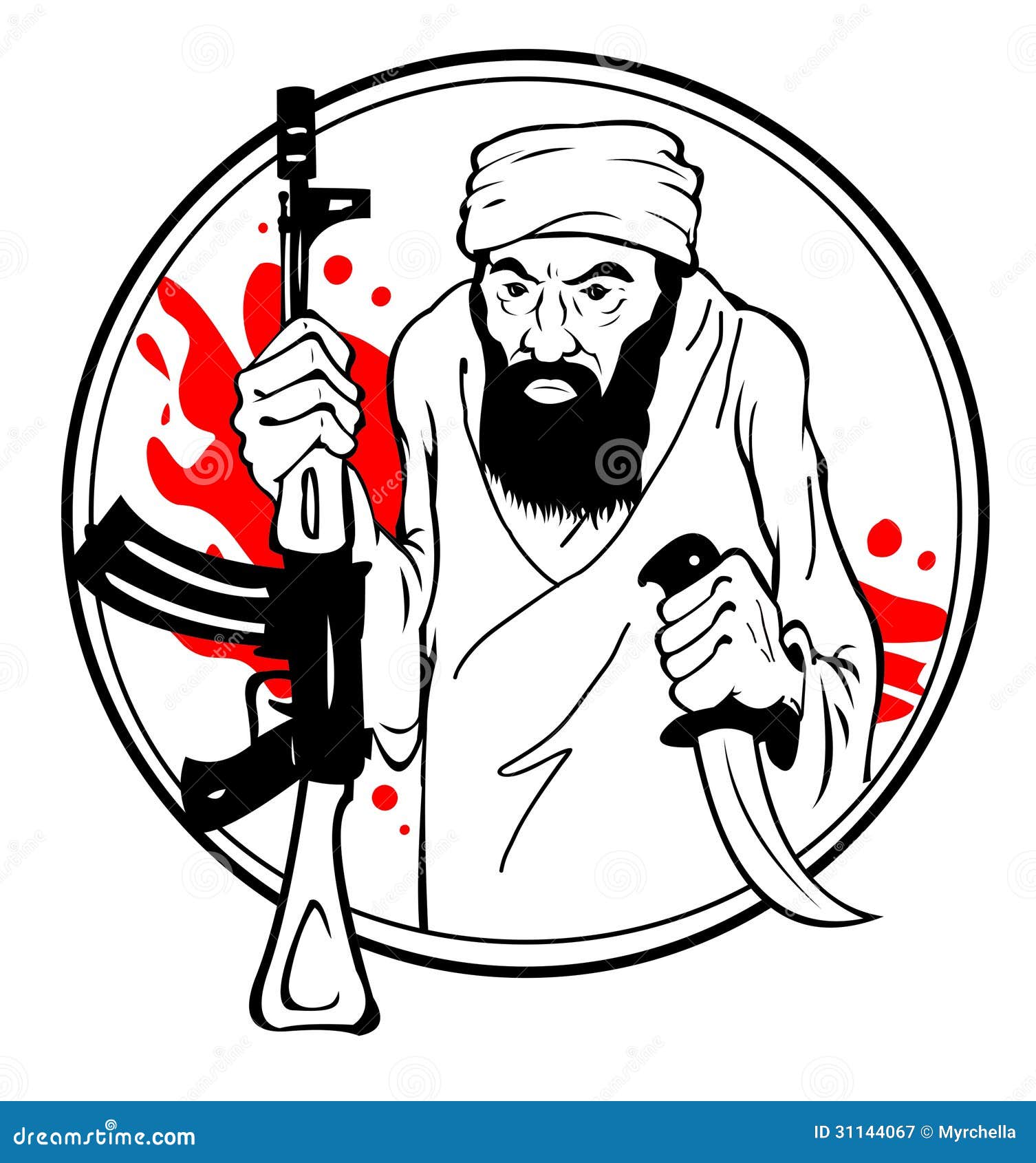 Terrorista ilustração do vetor. Ilustração de defesa - 31144067