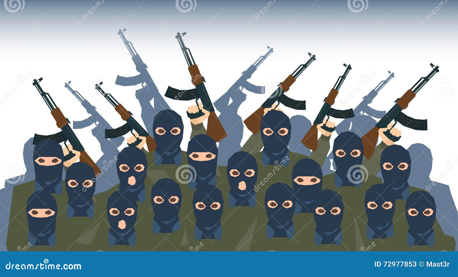 Terrorista Armado Group Terrorism Concept Ilustración del Vector ...