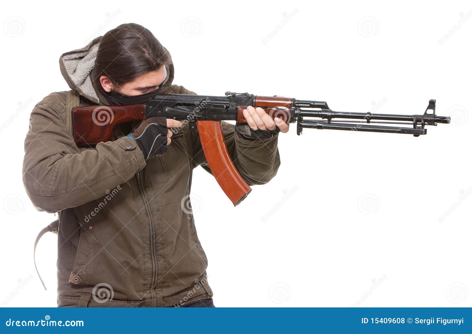Terrorista com arma foto de stock. Imagem de disparar - 15409608