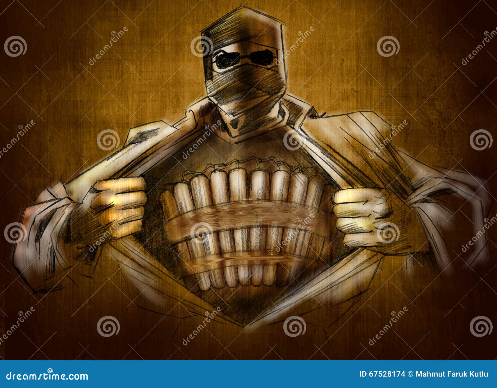 Terrorista Do Homem Da Bomba Ilustração Stock - Ilustração de pessoa ...