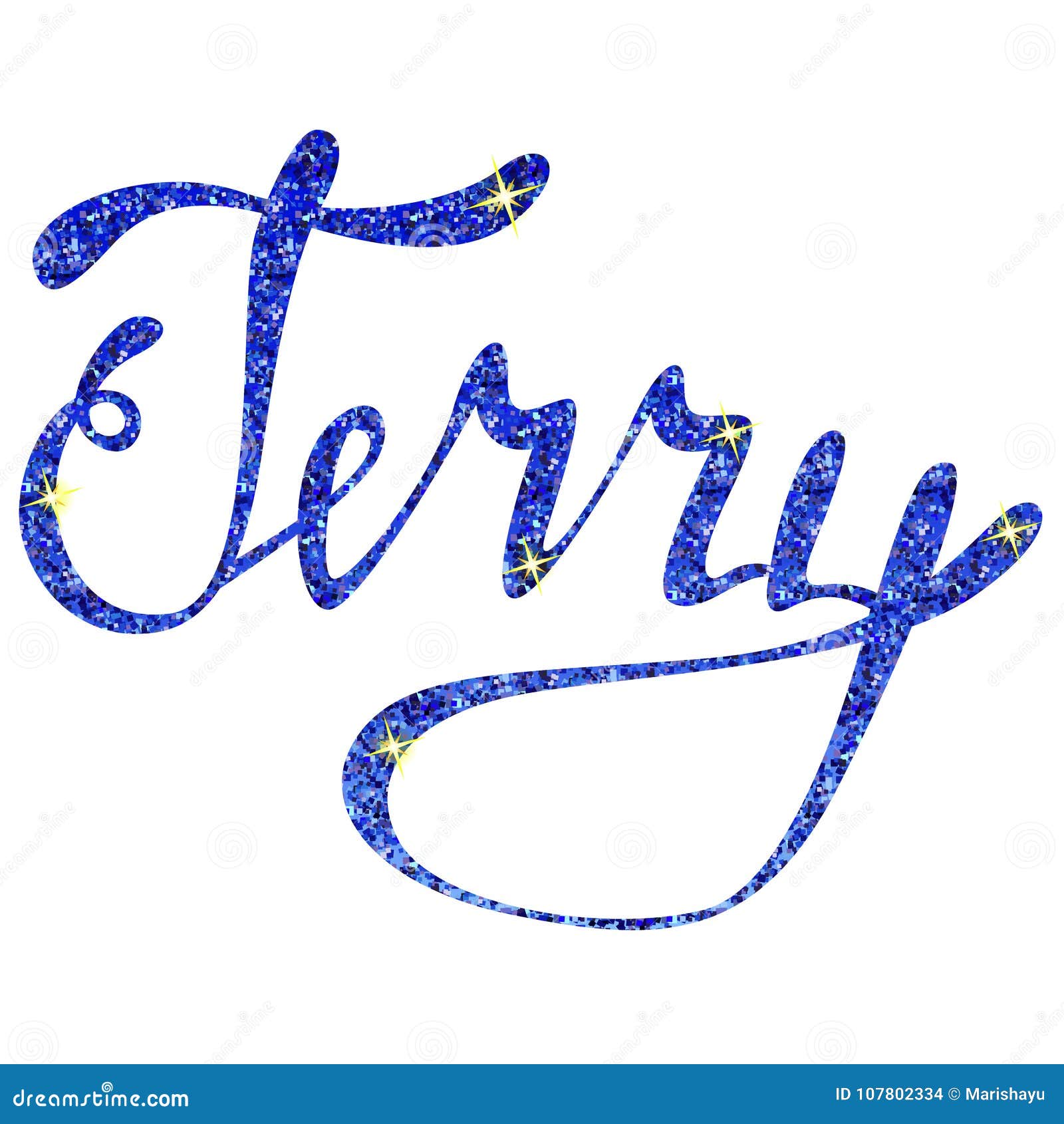 Terry Name Lettering Tinsels Vector Illustration | CartoonDealer.com ...