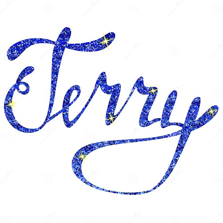 Terry Name Lettering Tinsels Stock Vector - Illustration of male ...