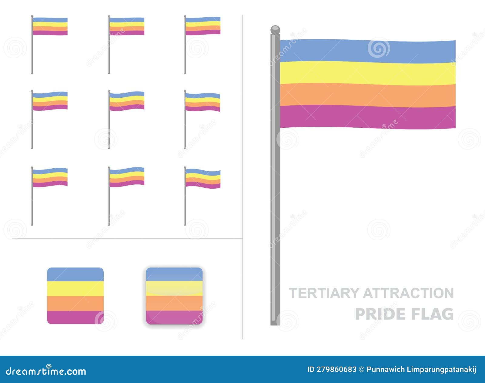 AroAce 3D Flag: Embracing Aromantic And Asexual Spectrum Royalty-Free ...