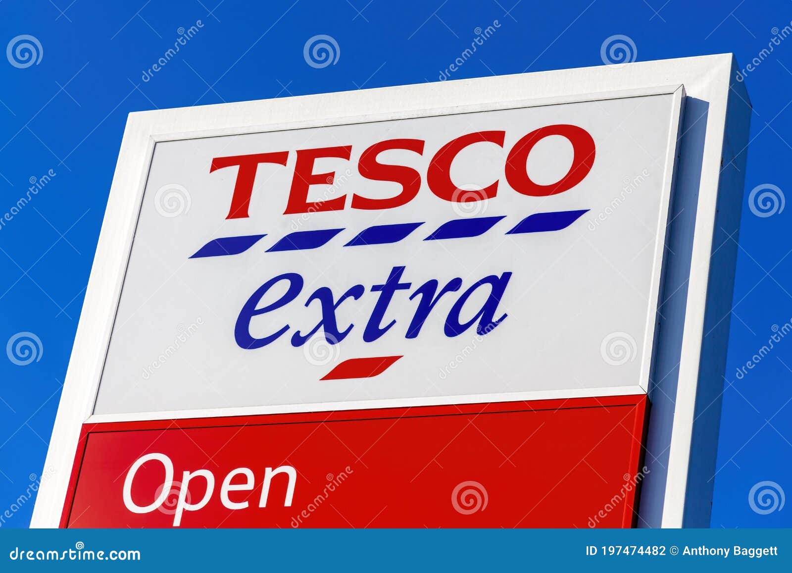 Tesco Extra Supermarket Logo Advertising Sign Editorial Photography