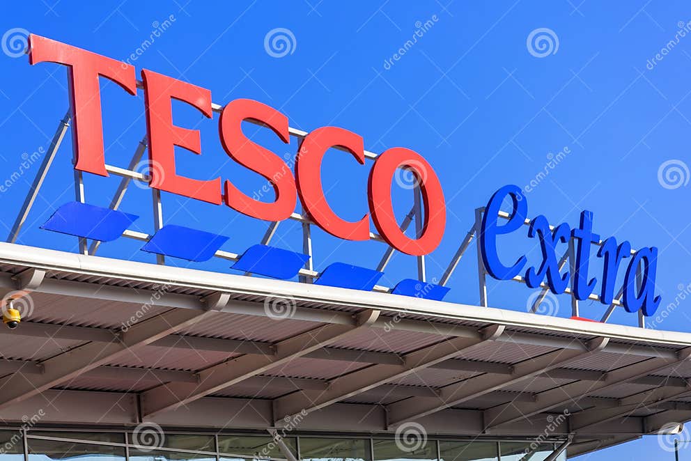 Tesco Extra Supermarket Logo Advertising Sign Editorial Image Image