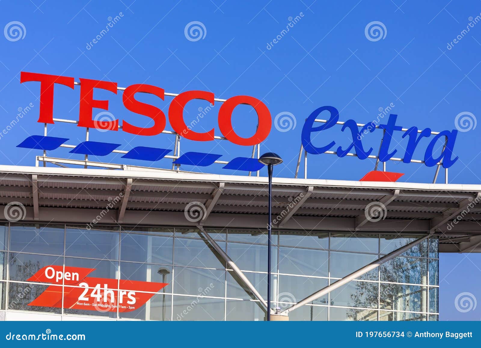 Tesco Extra Supermarket Logo Advertising Sign Editorial Stock Image