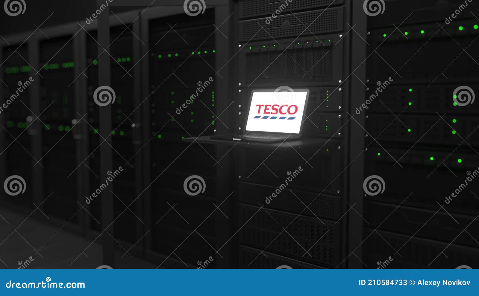 TESCO Logo on the Screen in a Modern Server Room. Conceptual Editorial ...