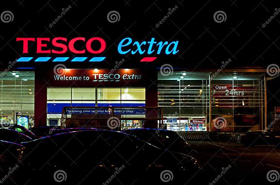 Tesco Store at Night editorial photo. Image of express - 22723576