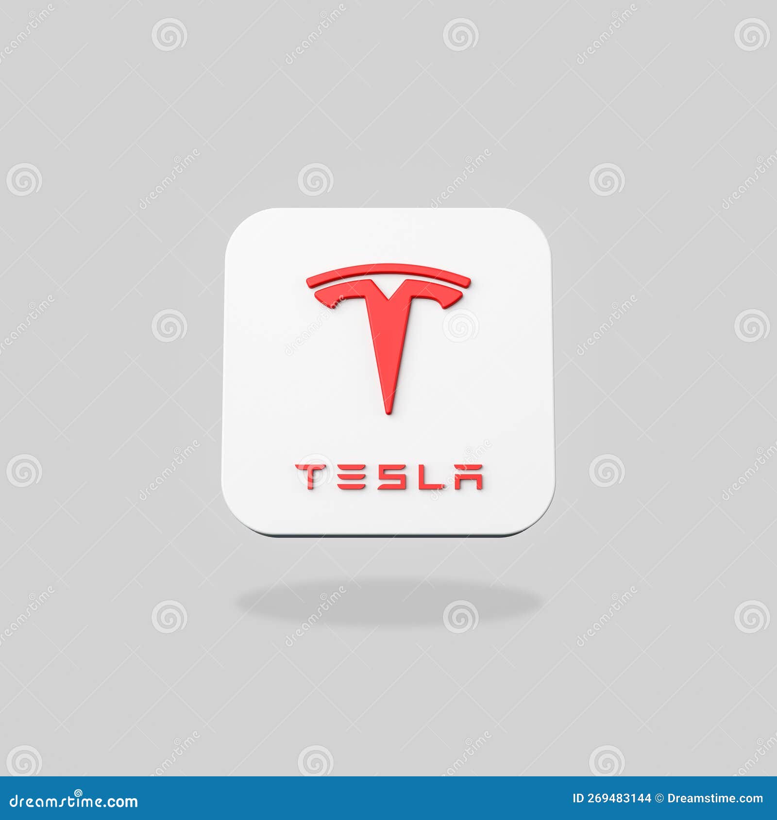 Tesla App Icon Spotlighted On Black Background Editorial Image ...