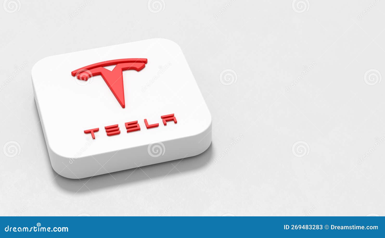 Tesla App Icon on Gray Background with Copy Space Editorial Stock Photo ...