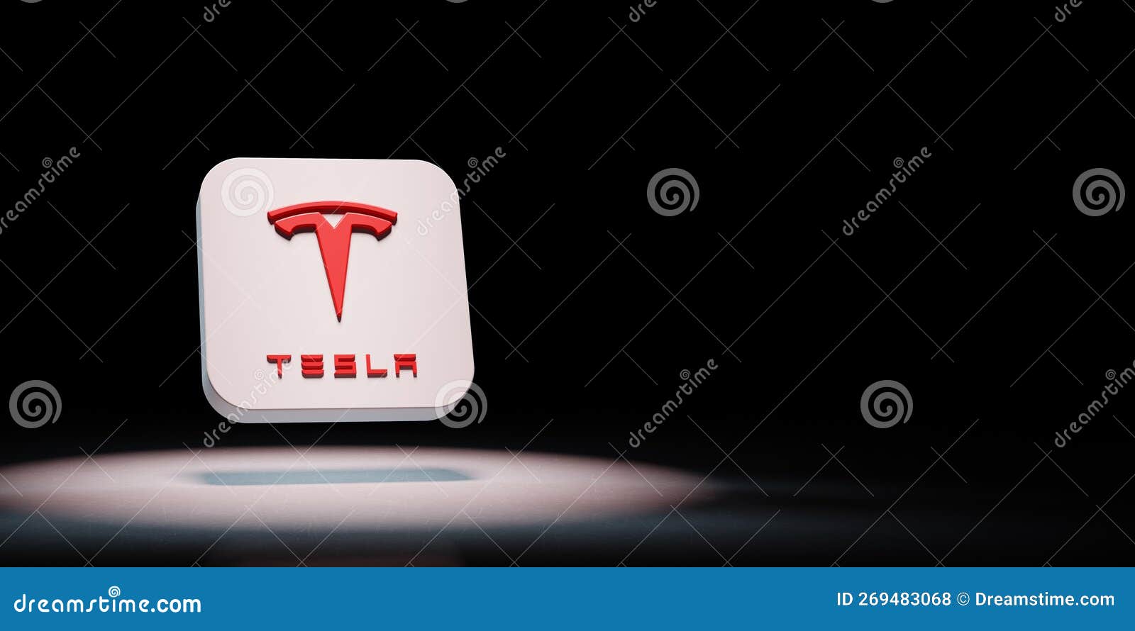 Tesla App Icon Spotlighted on Black Background Editorial Stock Photo ...