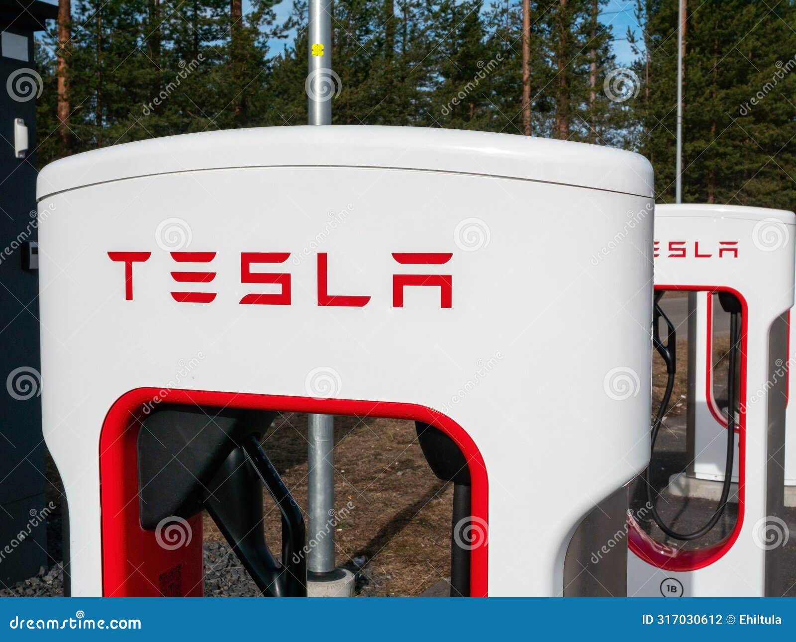 Empty Tesla Charging Station Outdoors on a Sunny Day Editorial ...
