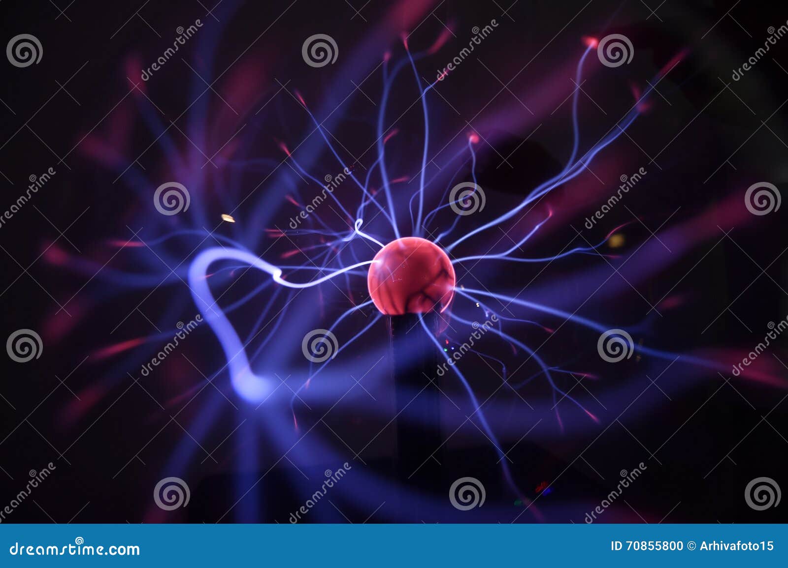 Tesla Coil With Blue Arc And Red Vibe . Nikola Tesla . Science. Physics ...