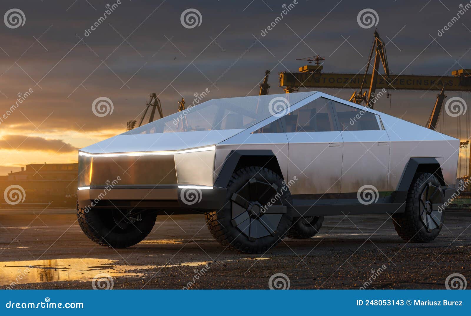 Tesla Cybertruck Concept Car, Silhouette, Vector Illustration ...