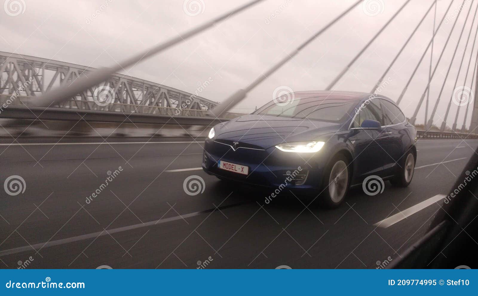 Tesla Model X on the Highway Editorial Image - Image of metal, bridge ...