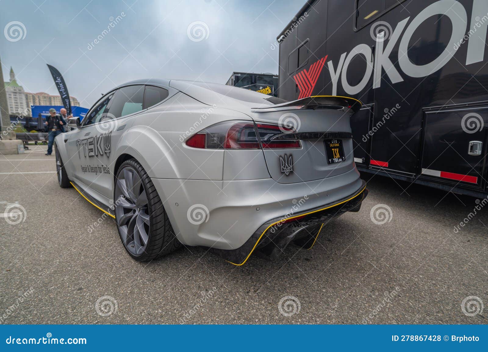 Tesla Model 3 TSK during Electrify Expo, Long Beach Convention Center ...