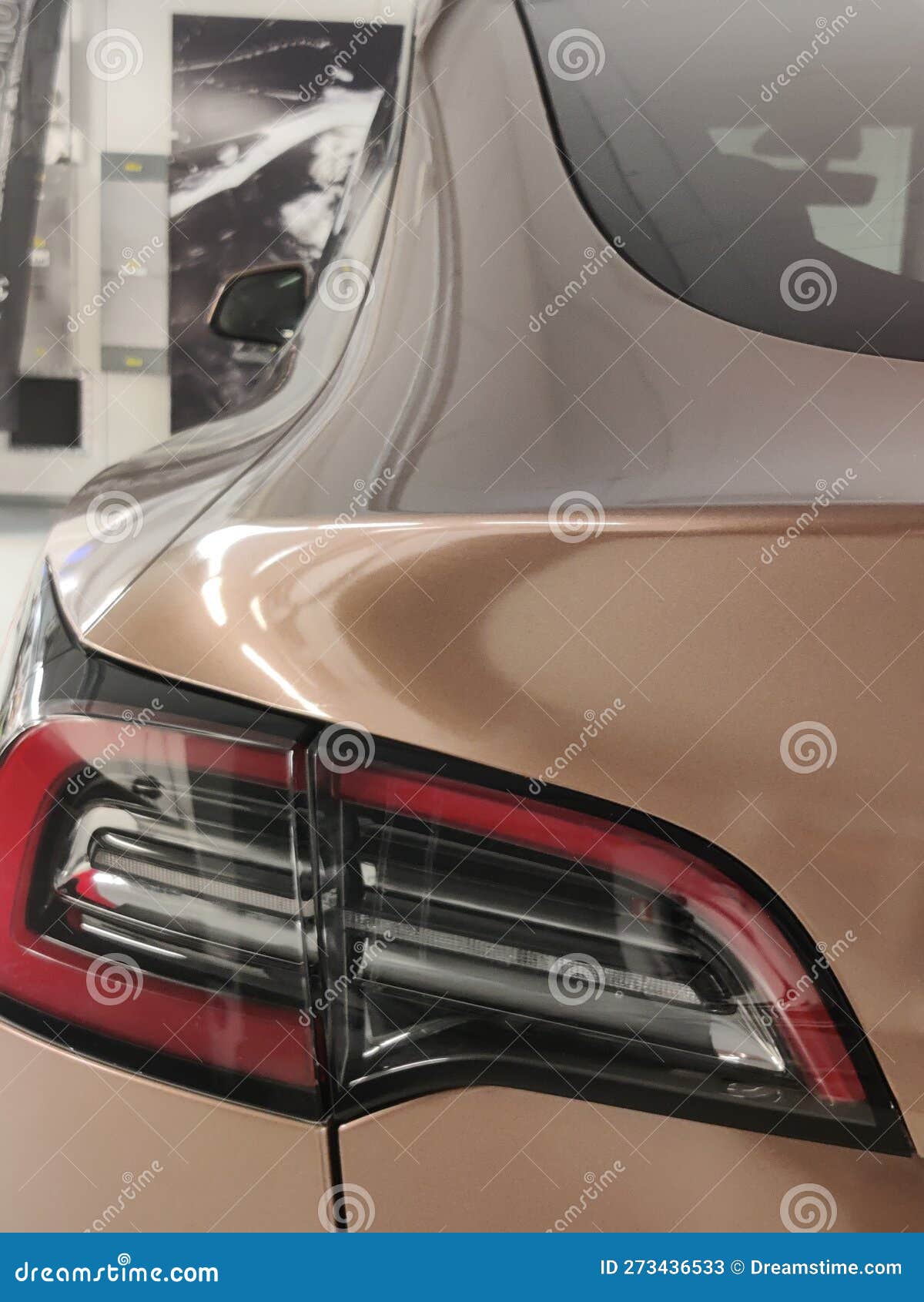 Tesla Modely Wrap Bronze Car Editorial Stock Photo - Image of bronze ...