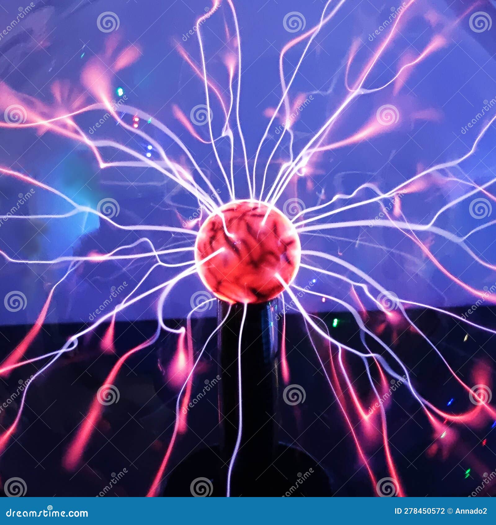 Tesla Plasma Ball with Light Beams Inside, Lightning Effect Stock Photo ...