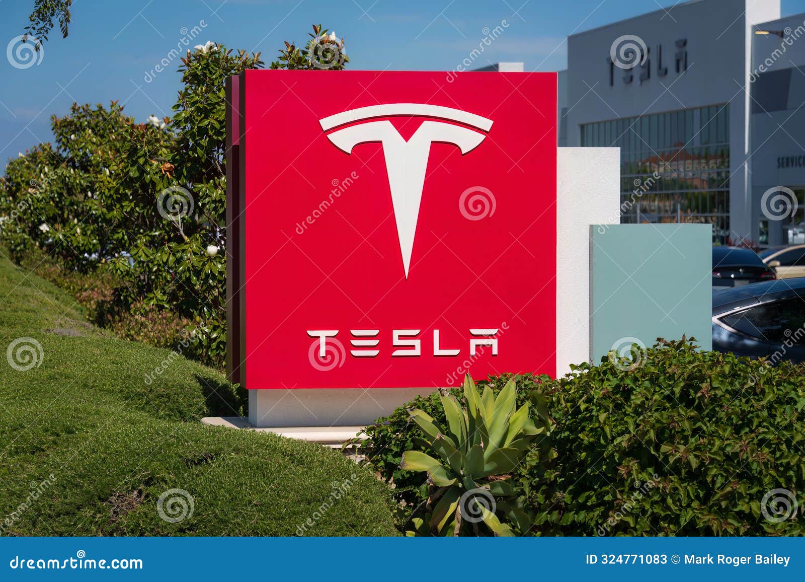 Tesla Signage - Site Entrance and Main Building in Upland, CA Editorial ...