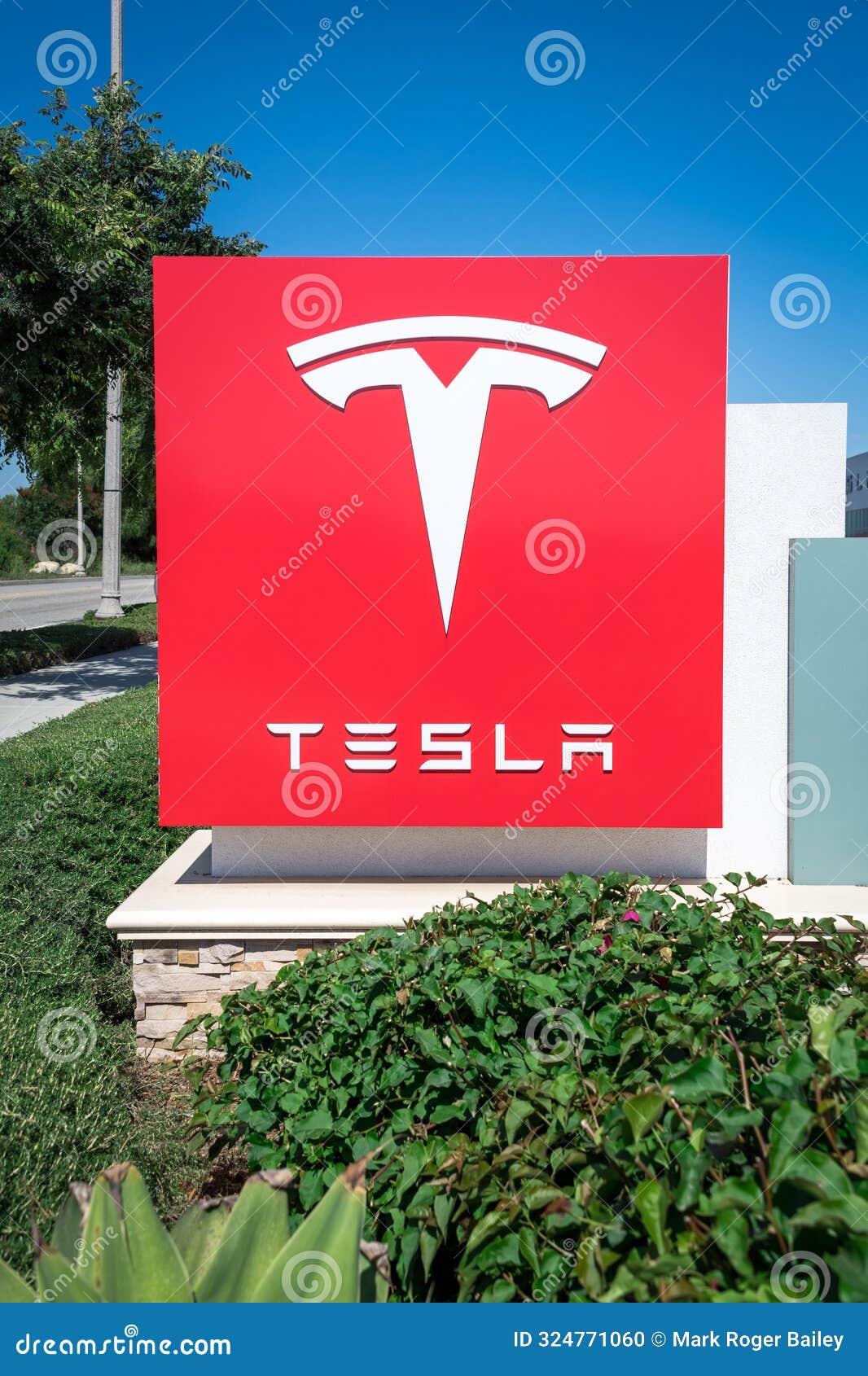 Tesla Signage at Entrance II - Portrait Editorial Image - Image of ...
