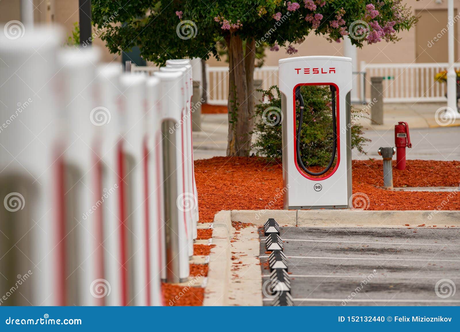 Tesla Supercharger in a Parking Lot Editorial Image - Image of ...