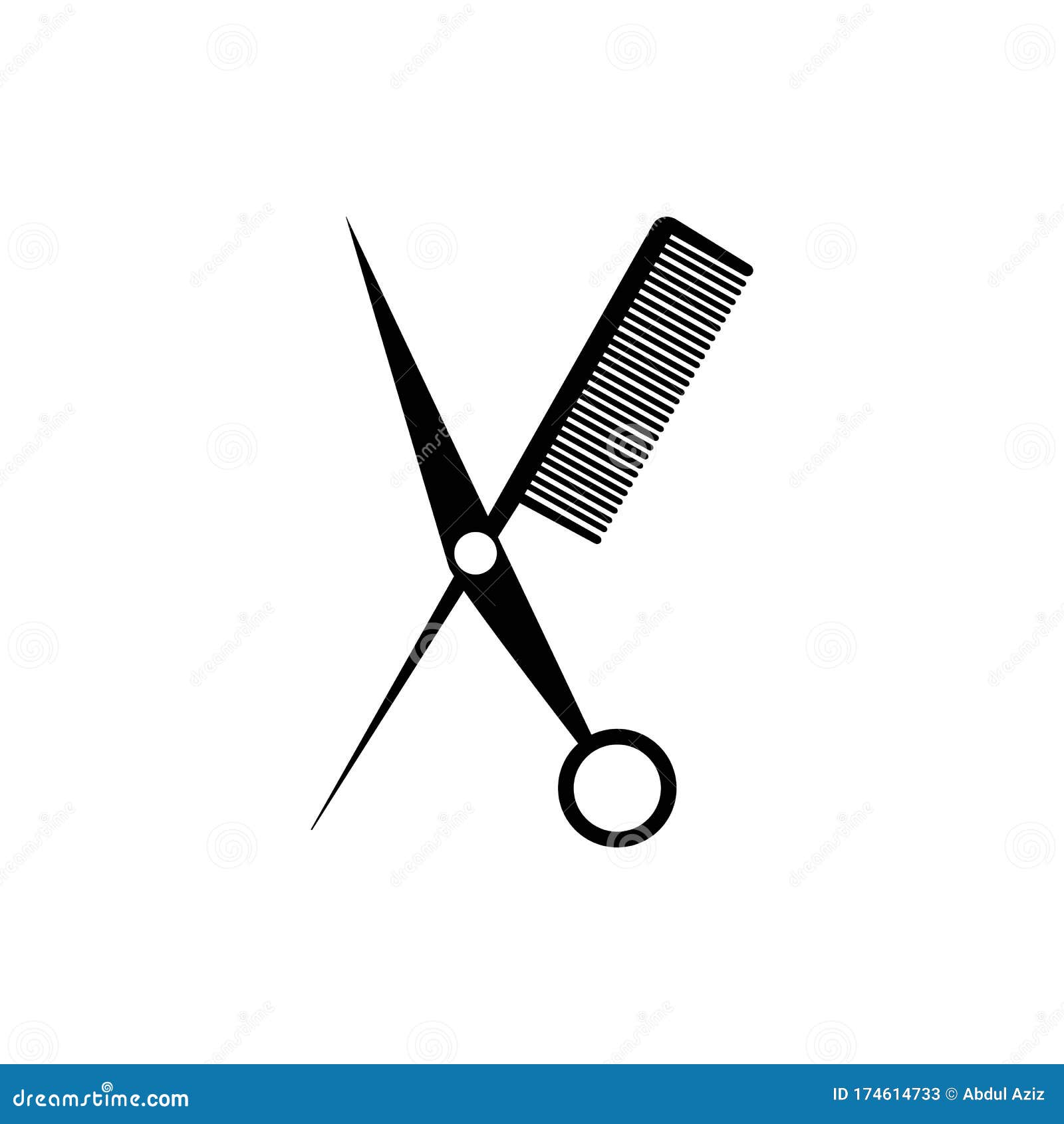 Tesoura E Vetor De Logotipo De Pente Ilustração do Vetor - Ilustração ...