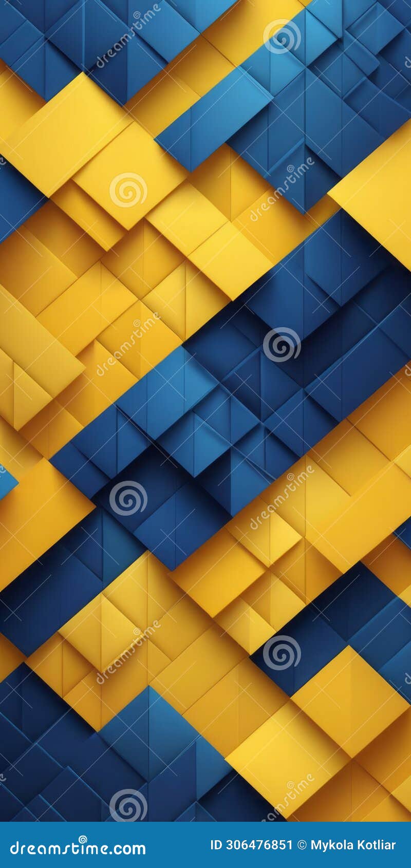 Tessellated Shapes in Yellow Indigo Stock Image - Image of modern ...