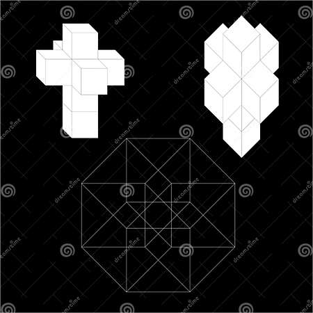 Tesseract aka Hypercube stock de ilustración. Ilustración de sagrado ...