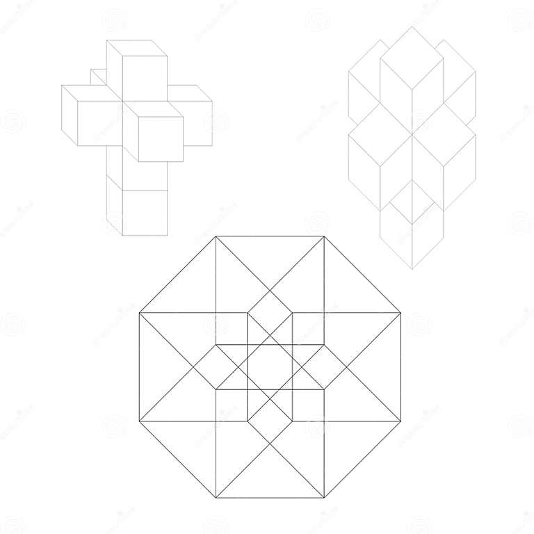 Tesseract aka Hypercube stock de ilustración. Ilustración de sagrado ...