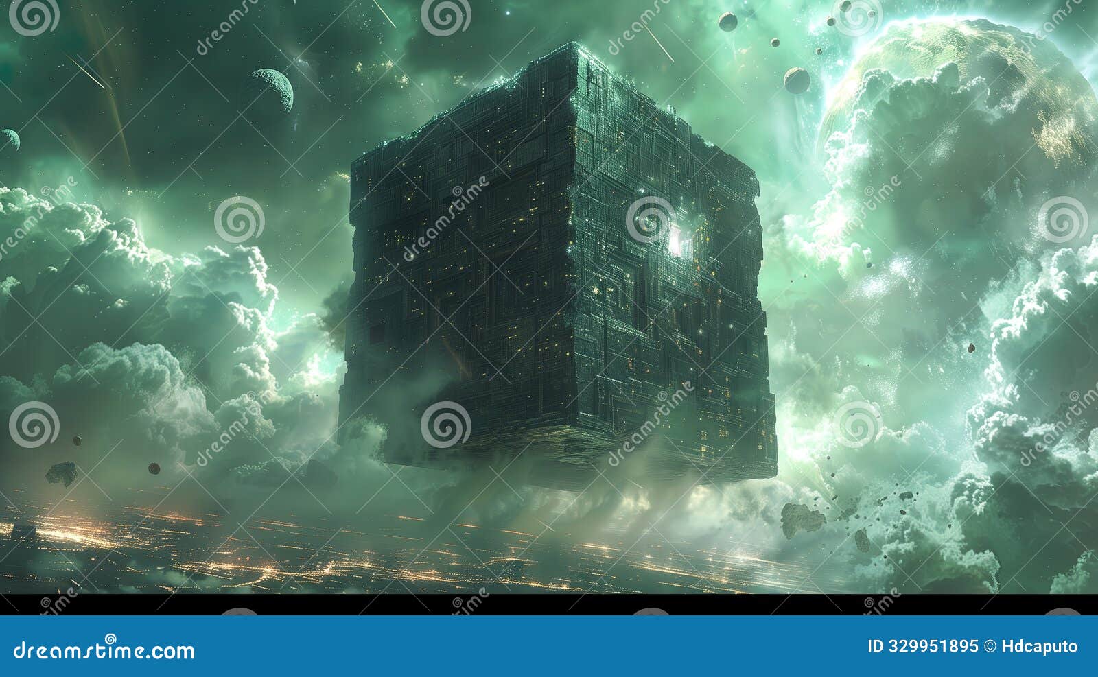 Tesseract Cube Moving Between Universe In The Space Between Dimensions ...