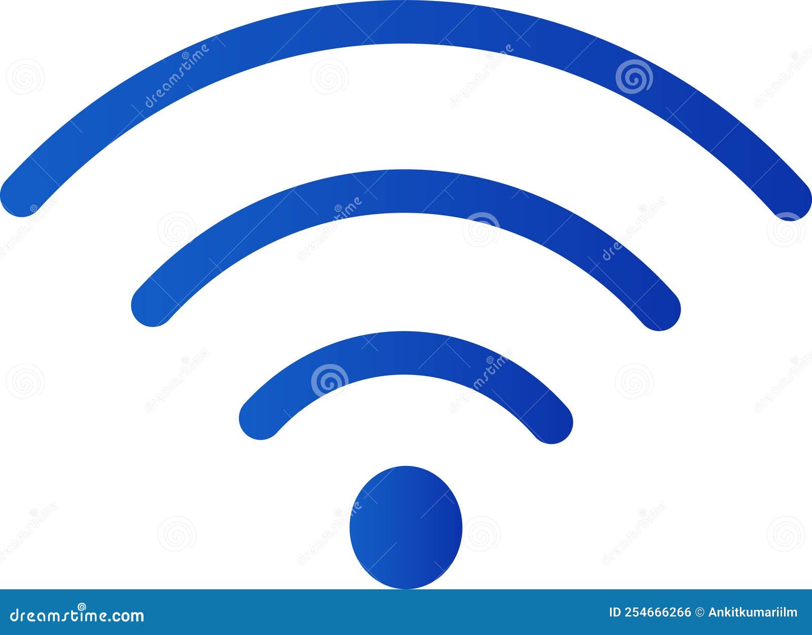 Blue WiFi Icon Vector Illustration Graphical Representation Stock ...