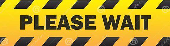 Please Wait Caution Sign Floor Vector Yellow Stripe Tape Sticker Stop ...