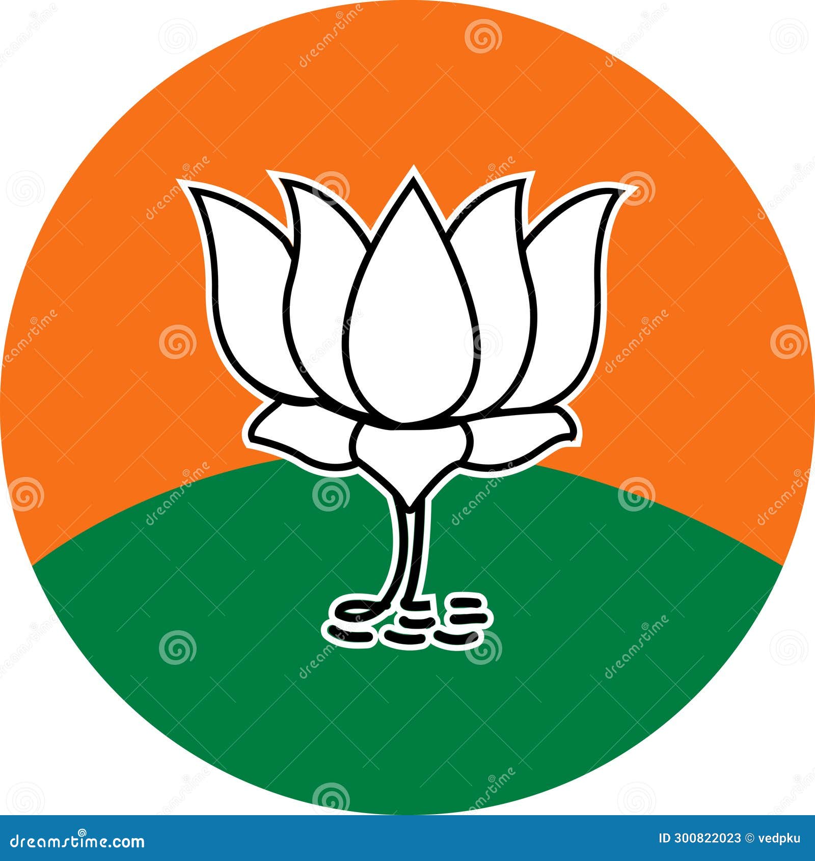 Lotus Flower in Saffron Color Political Party BJP Bhartiya Janata Party ...